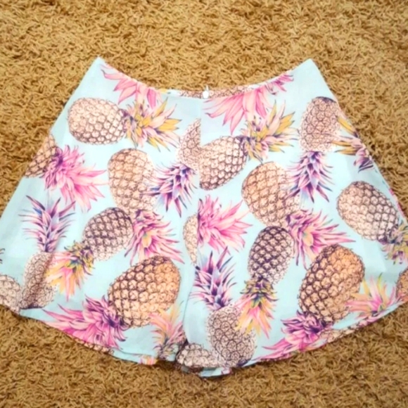 Crescent | Shorts | Chiffon Overlay Pineapple Shorts | Poshmark